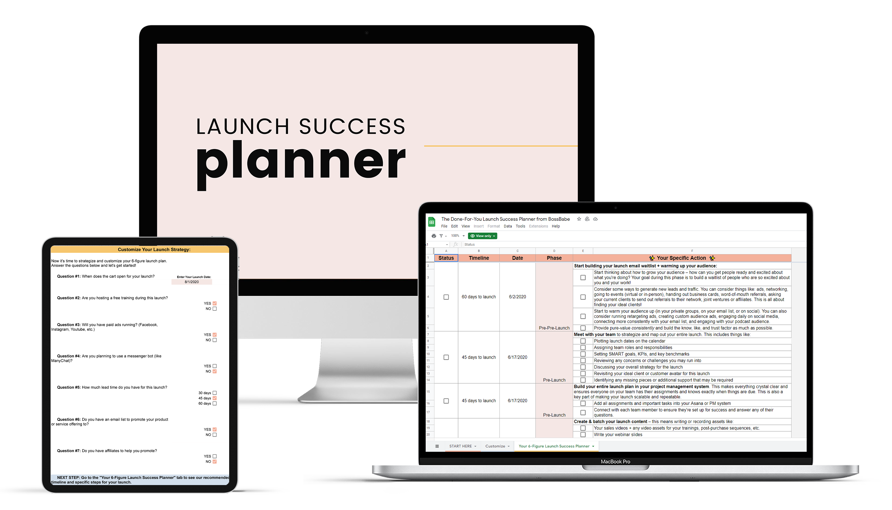 The 6-Figure Launch Planner Bundle from BossBabe